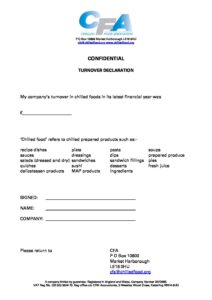 CFA Turnover Declaration Form 2021 - Chilled Food Association